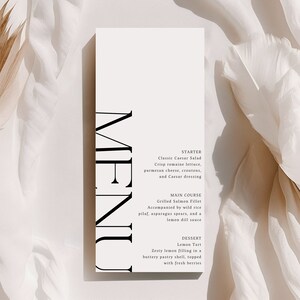 Wedding Menu Modern Wedding Table Stationery Menu Cards Table Setting ...