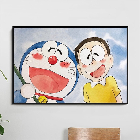 Doraemon Nobita Hand-painted Diy Digital Oil Painting - Etsy