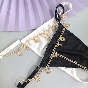 Custom Thong Chain G-strings Lingerie Personalized Name - Etsy
