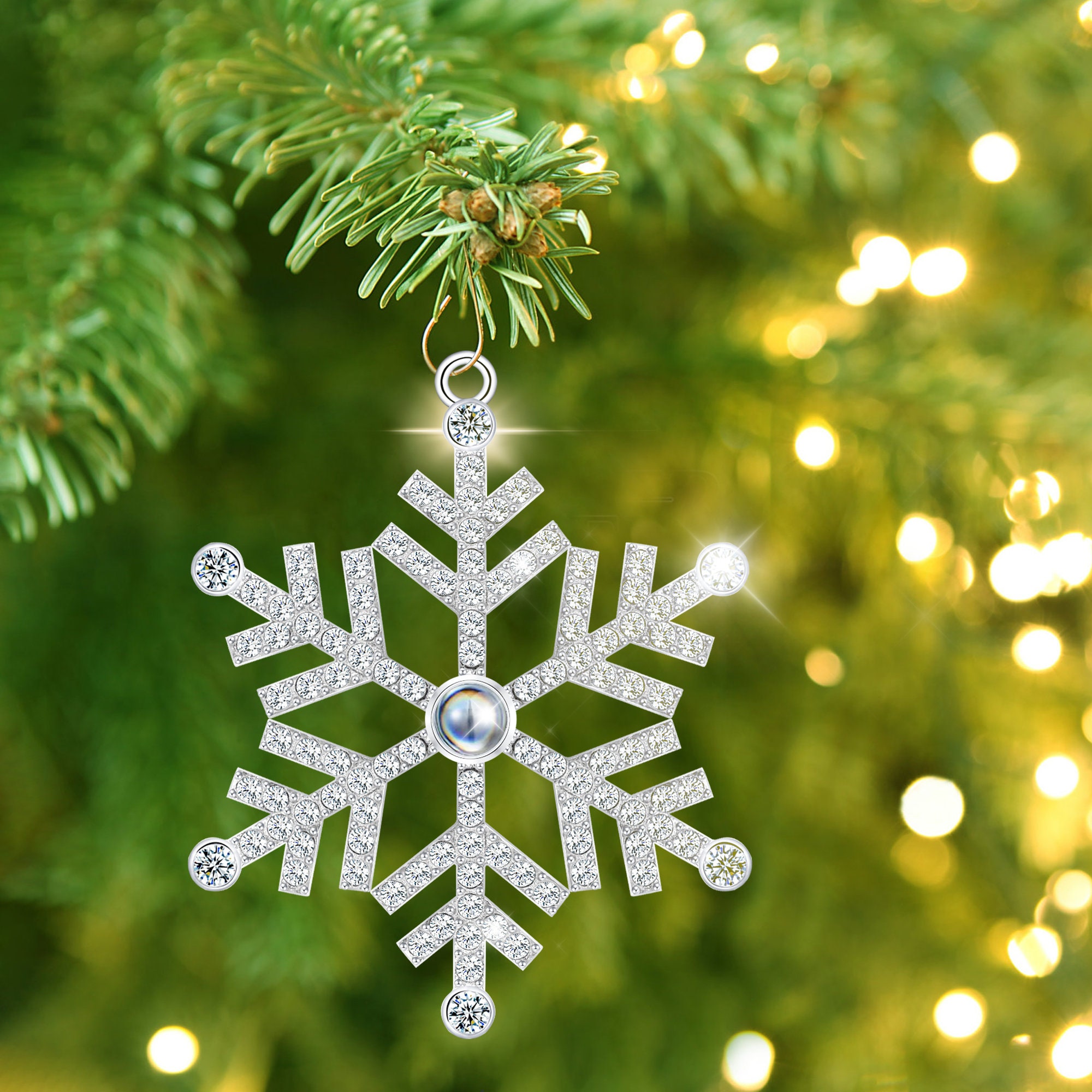 Personalized Snowflake Christmas Ornament Christmas Picture - Etsy UK