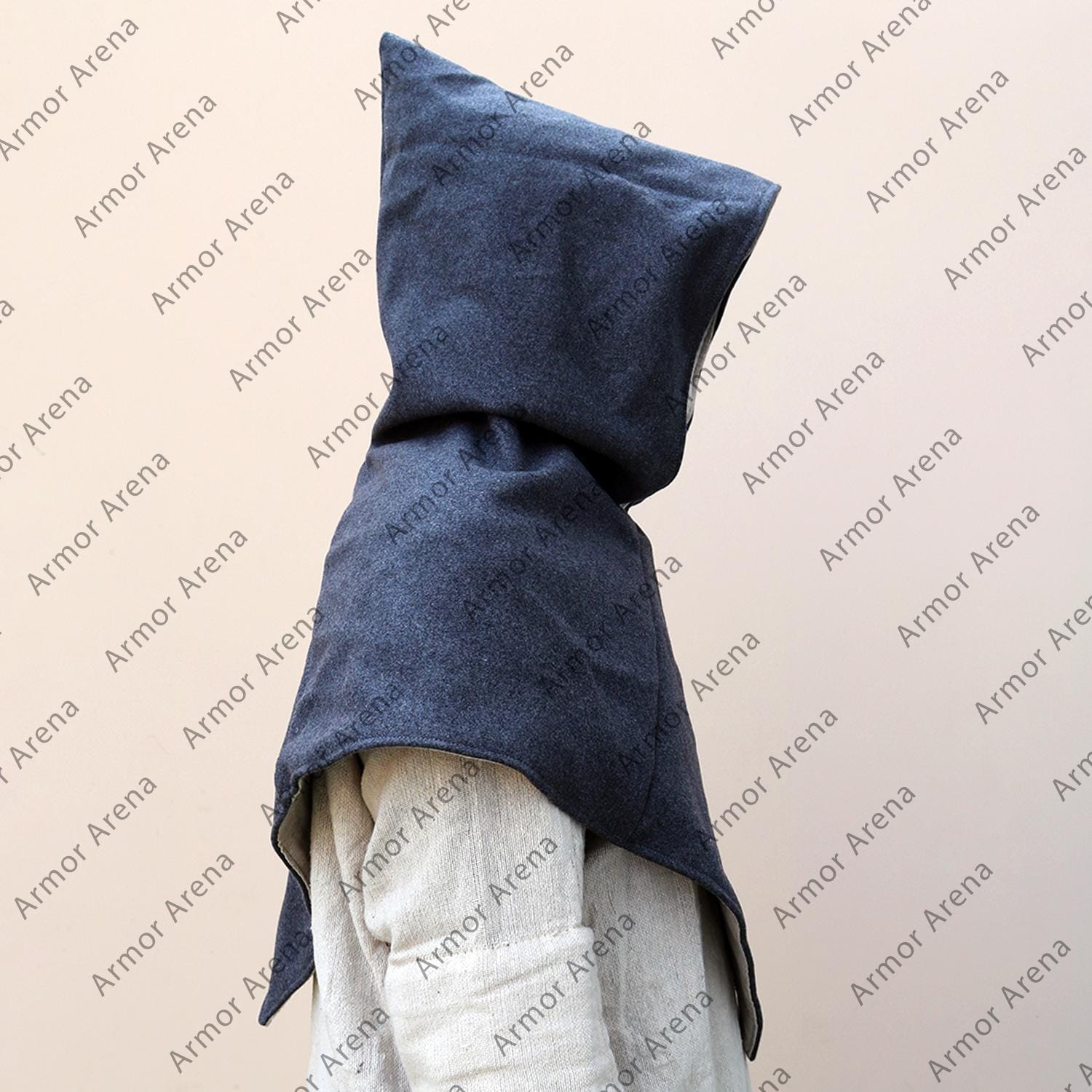 Viking Bjorn Skjoldehamn Wool Hood Scarf Cowl Gugel With Linen Lining ...