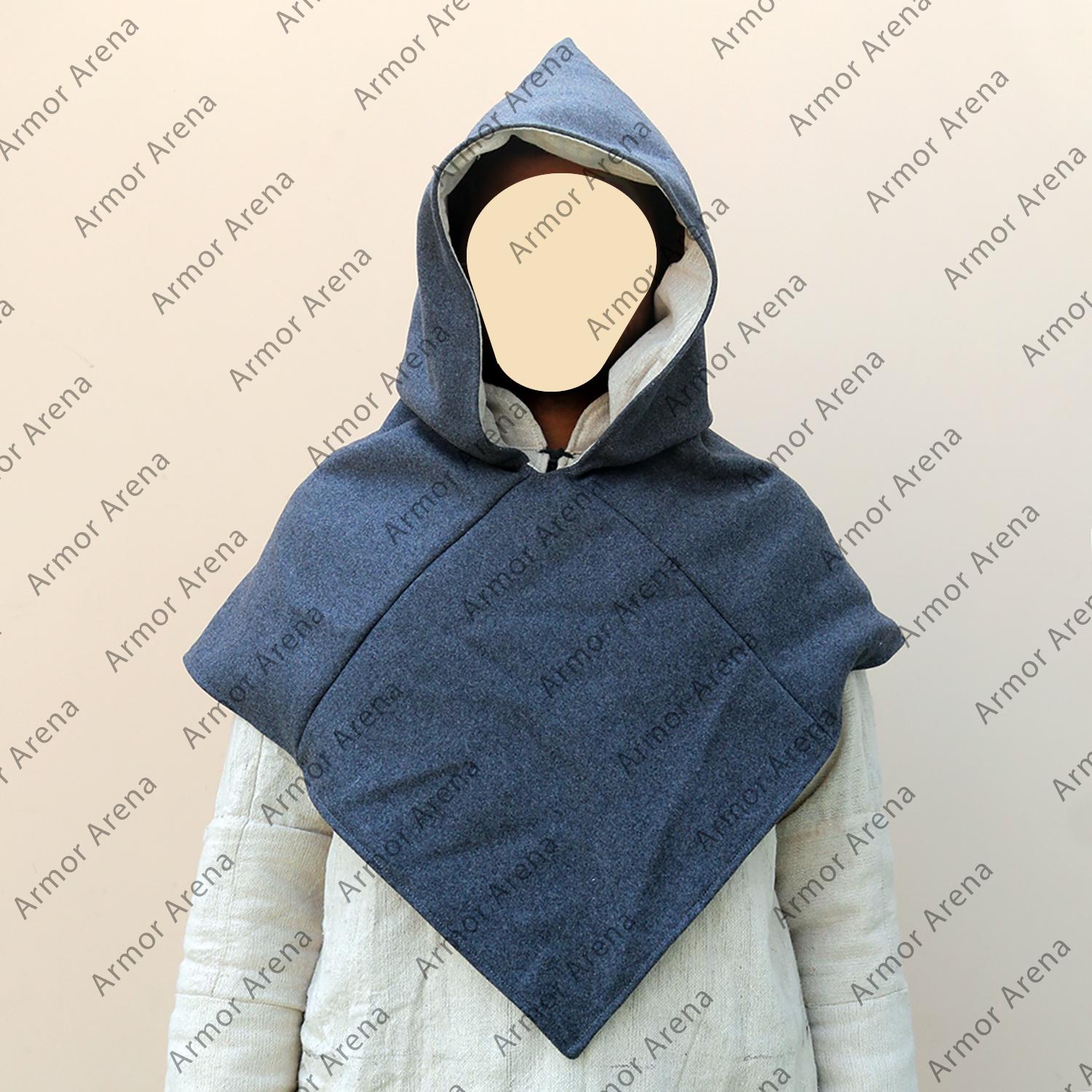 Viking Bjorn Skjoldehamn Wool Hood Scarf Cowl Gugel With Linen Lining ...