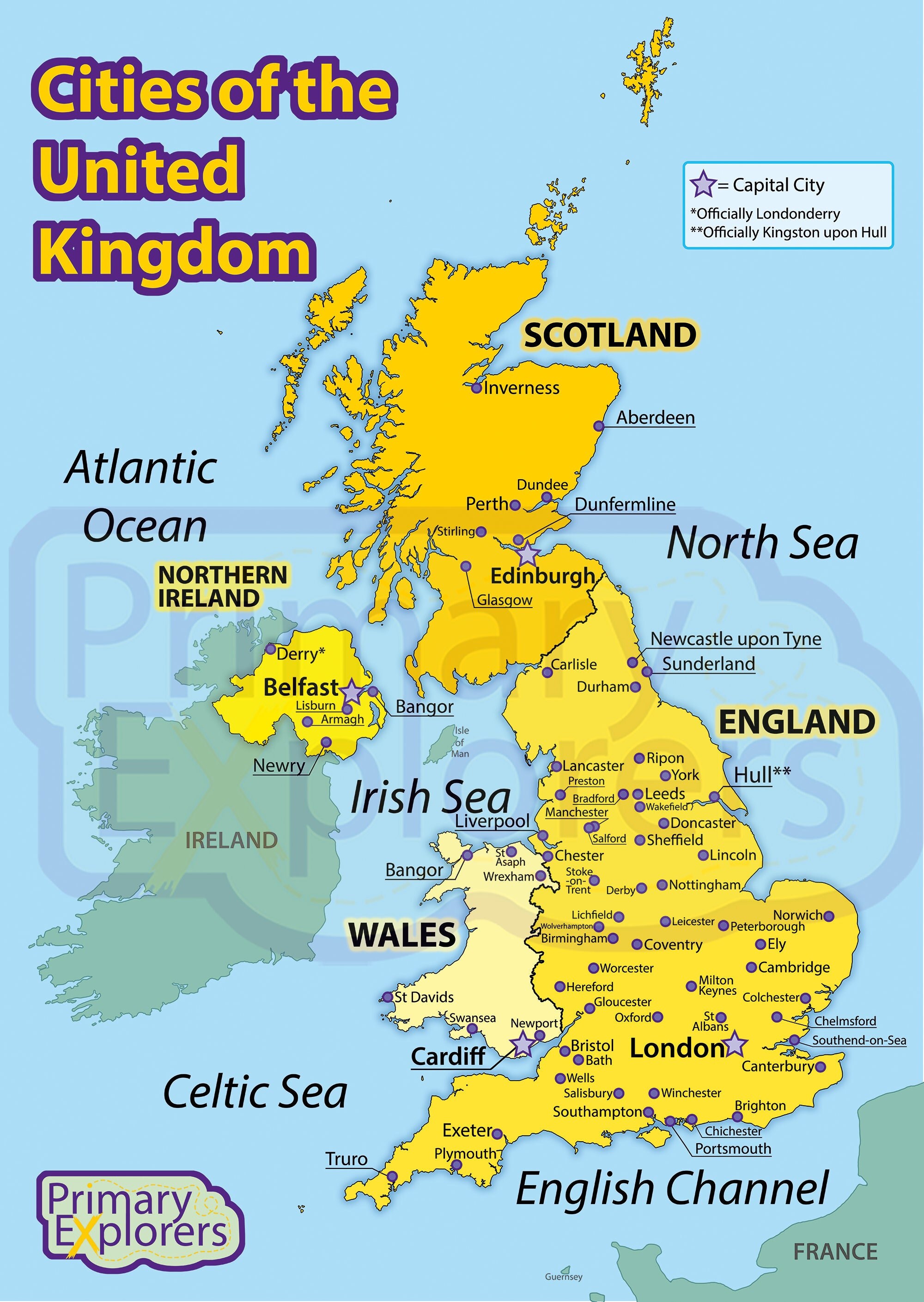 UK Cities Map for Schools 50cm X 71cm - Etsy