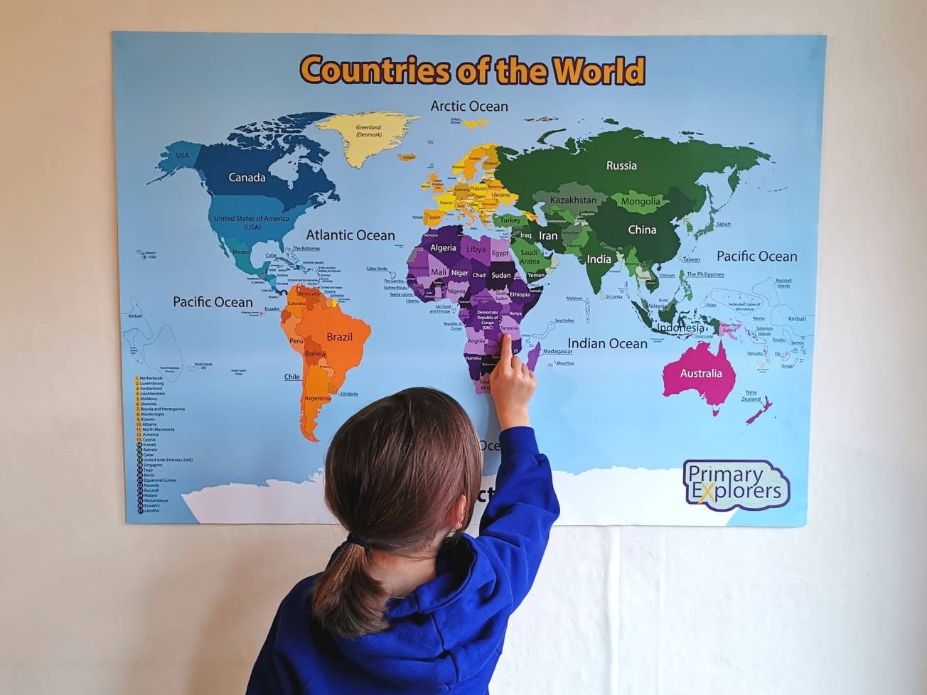 Countries World Map for Schools - 100cm X 71cm - Etsy