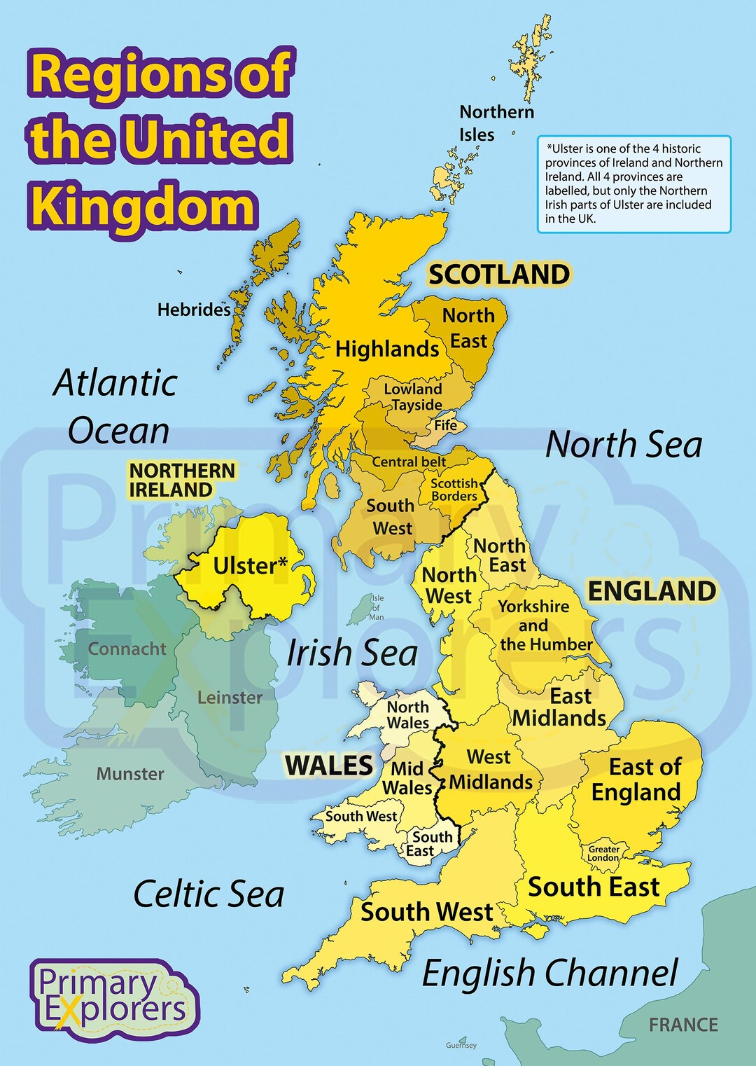 UK Regions Map for Schools - 50cm X 71cm - Etsy