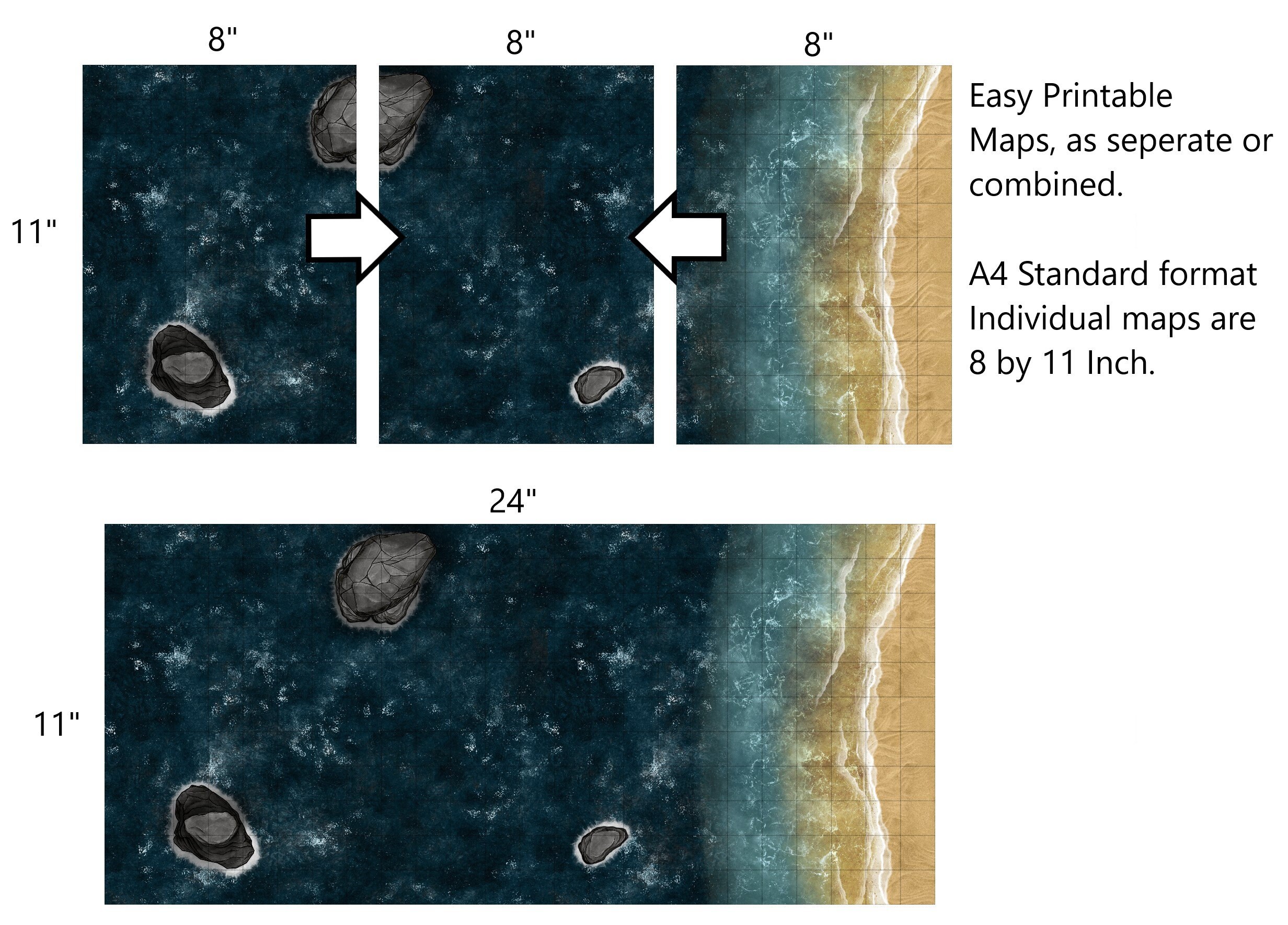 3 Dnd Battle Map Sea Set #1 - Etsy