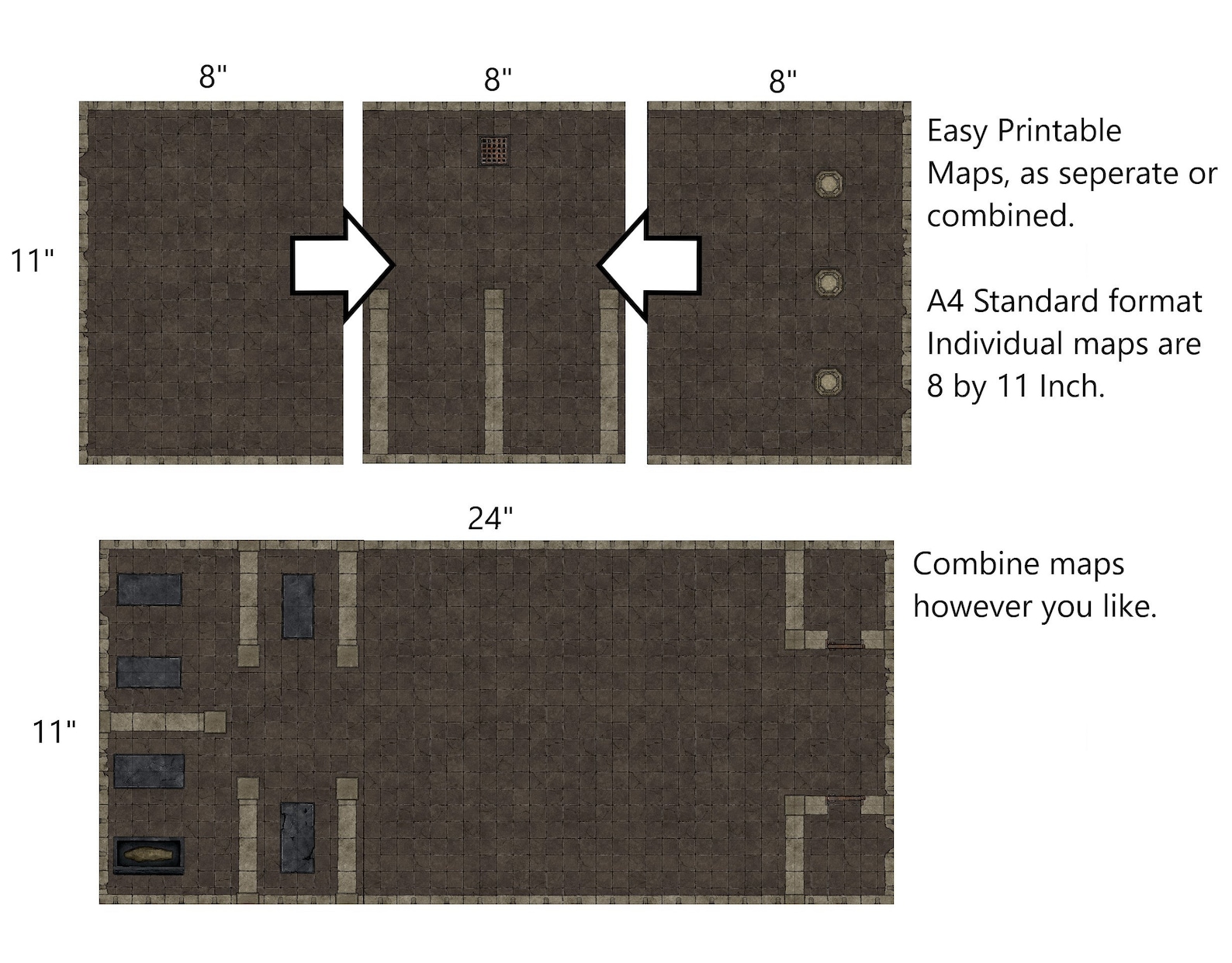Dnd Basic Battle Map Dungeon Set #1 - Etsy