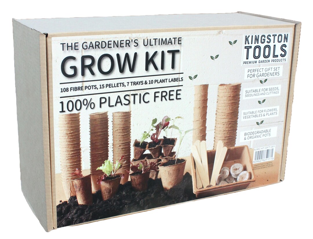 The Gardener's Ultimate Grow Kit - Gift Set With 108 Fibre Pots, 15 ...