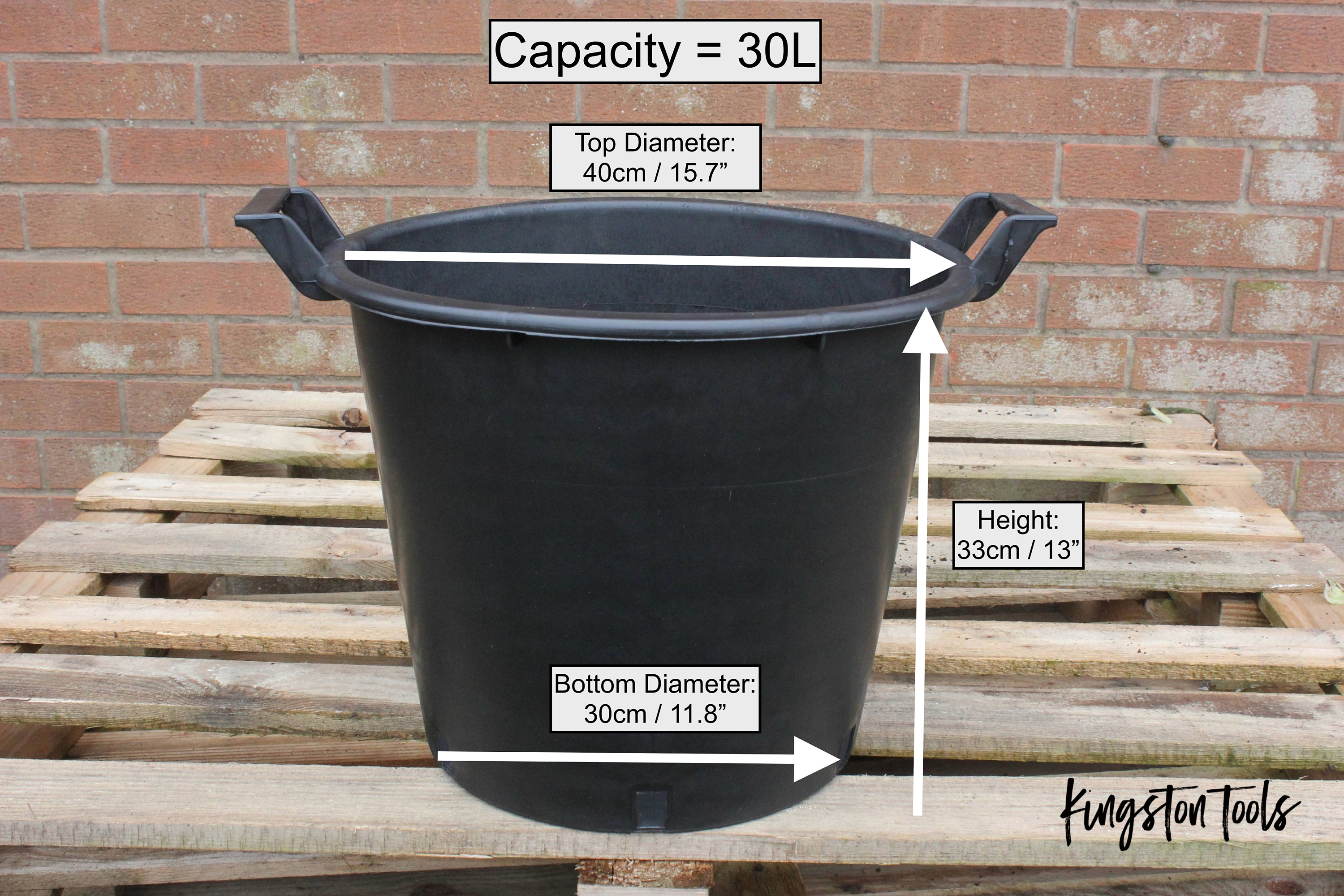 5x Heavy Duty 30L Plant Pots Large Size 40cm / 15.7 Plastic Planters ...