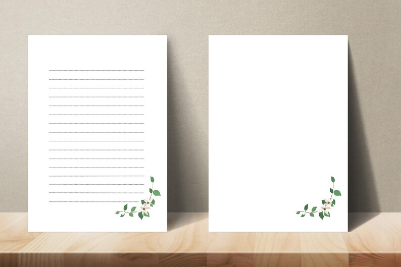 A4 Printable Writing Paper, PRINTABLE Stationery, Botanical Art, A4 ...
