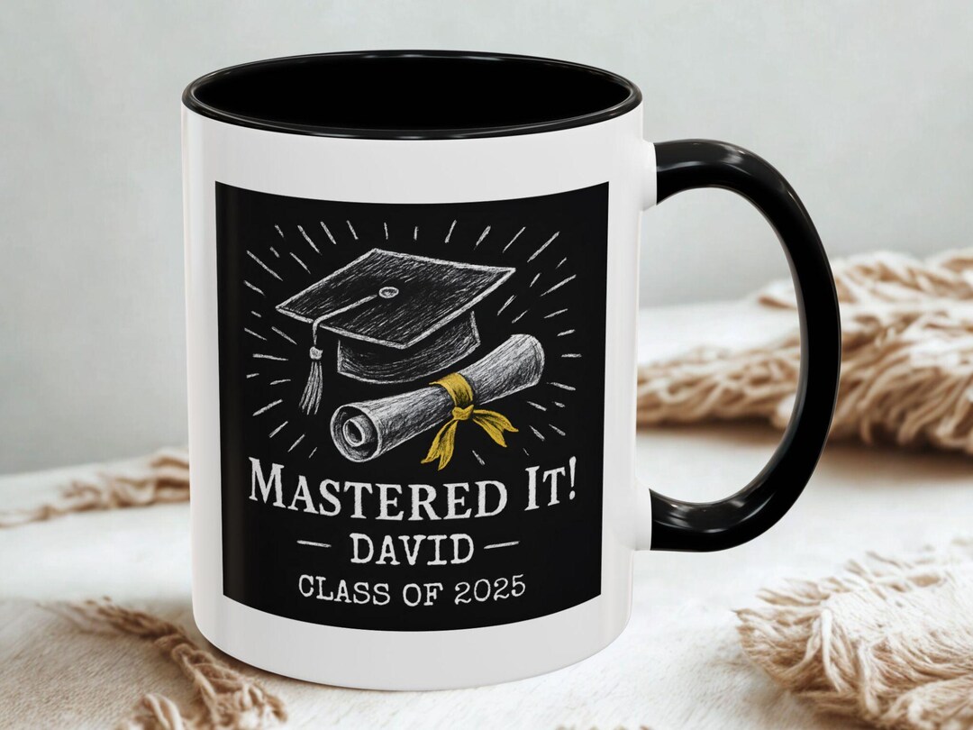 Graduation Mug, Chalkboard Style School Graduation Gift, Class of 2025 ...