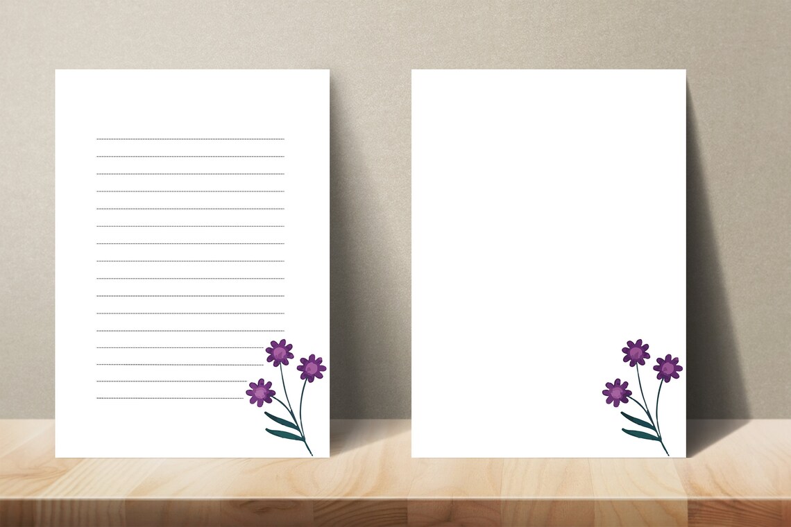 A4 Printable Writing Paper, PRINTABLE Stationery, Spring Flower A4 ...