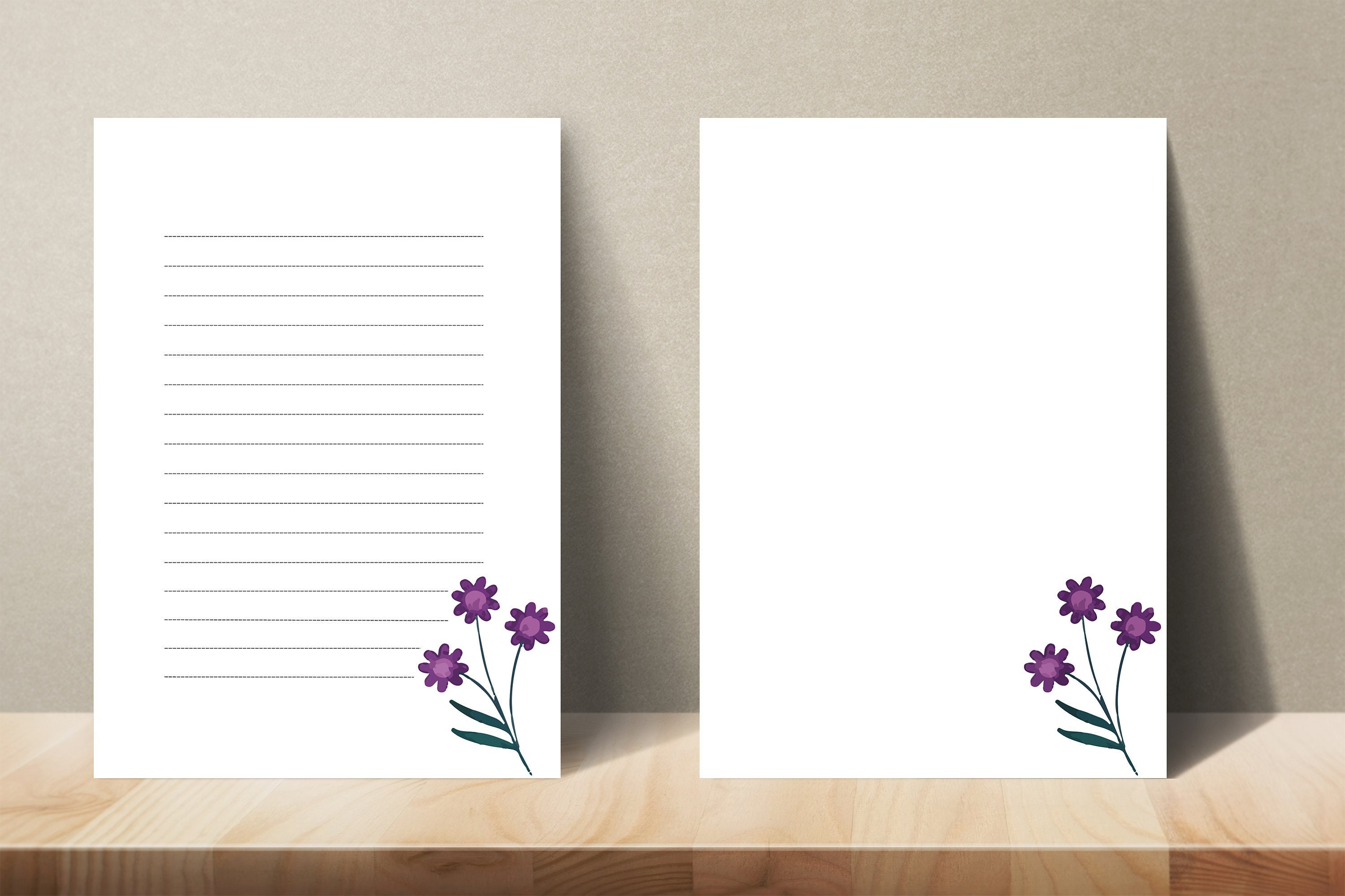 A4 Printable Writing Paper, PRINTABLE Stationery, Spring Flower A4 ...