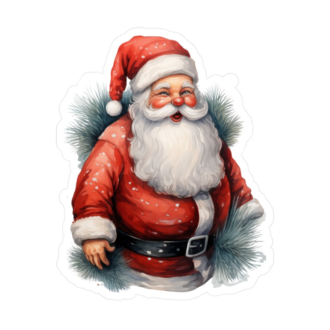 Vintage Santa Decal Sticker for Kids Crafting DIY Santa Decorations ...