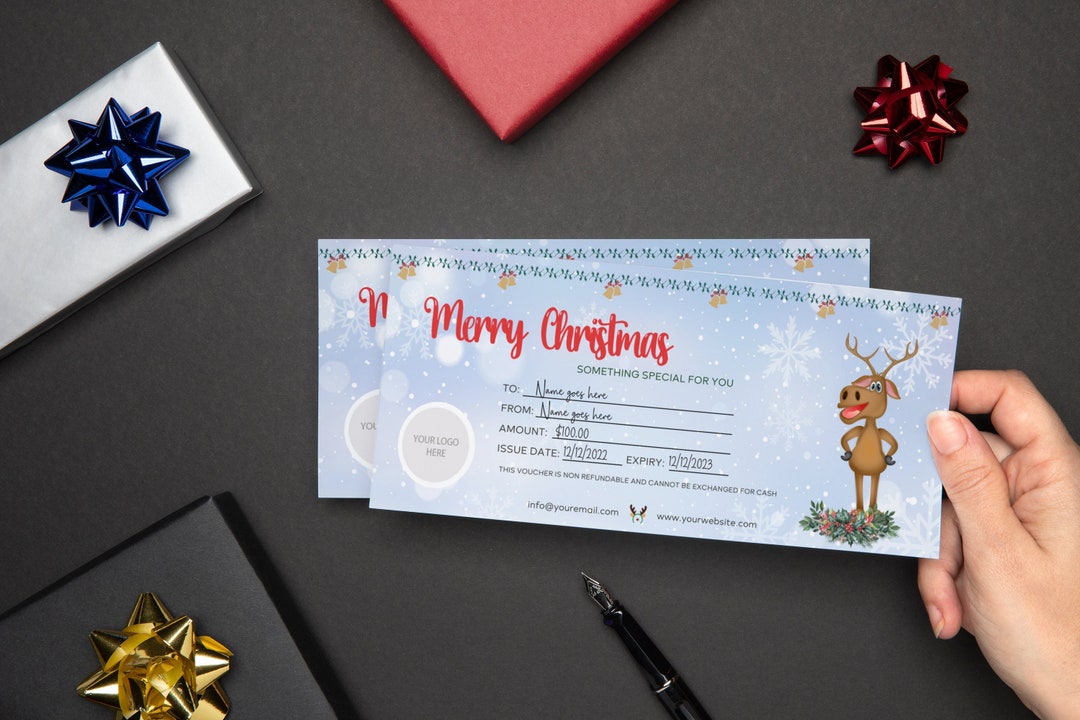 Canva Christmas Gift Voucher Template, Gift Certificate Template, DIY ...