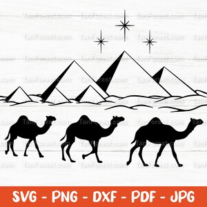 Pyramids of Giza Svg, Set of 2 Egyptian Landscapes Svg, Ancient Egypt ...