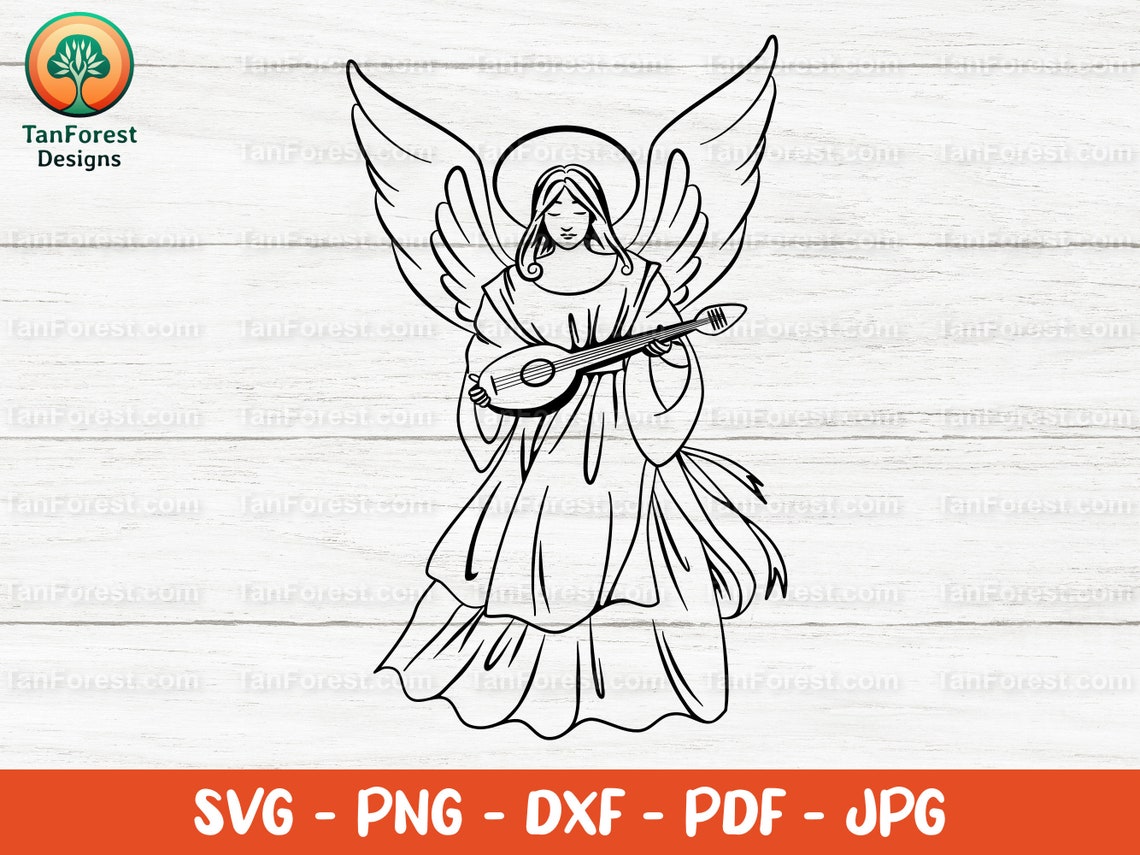 3 Angels Svg Solid and Outline Hand Drawn Angel Angelic - Etsy UK