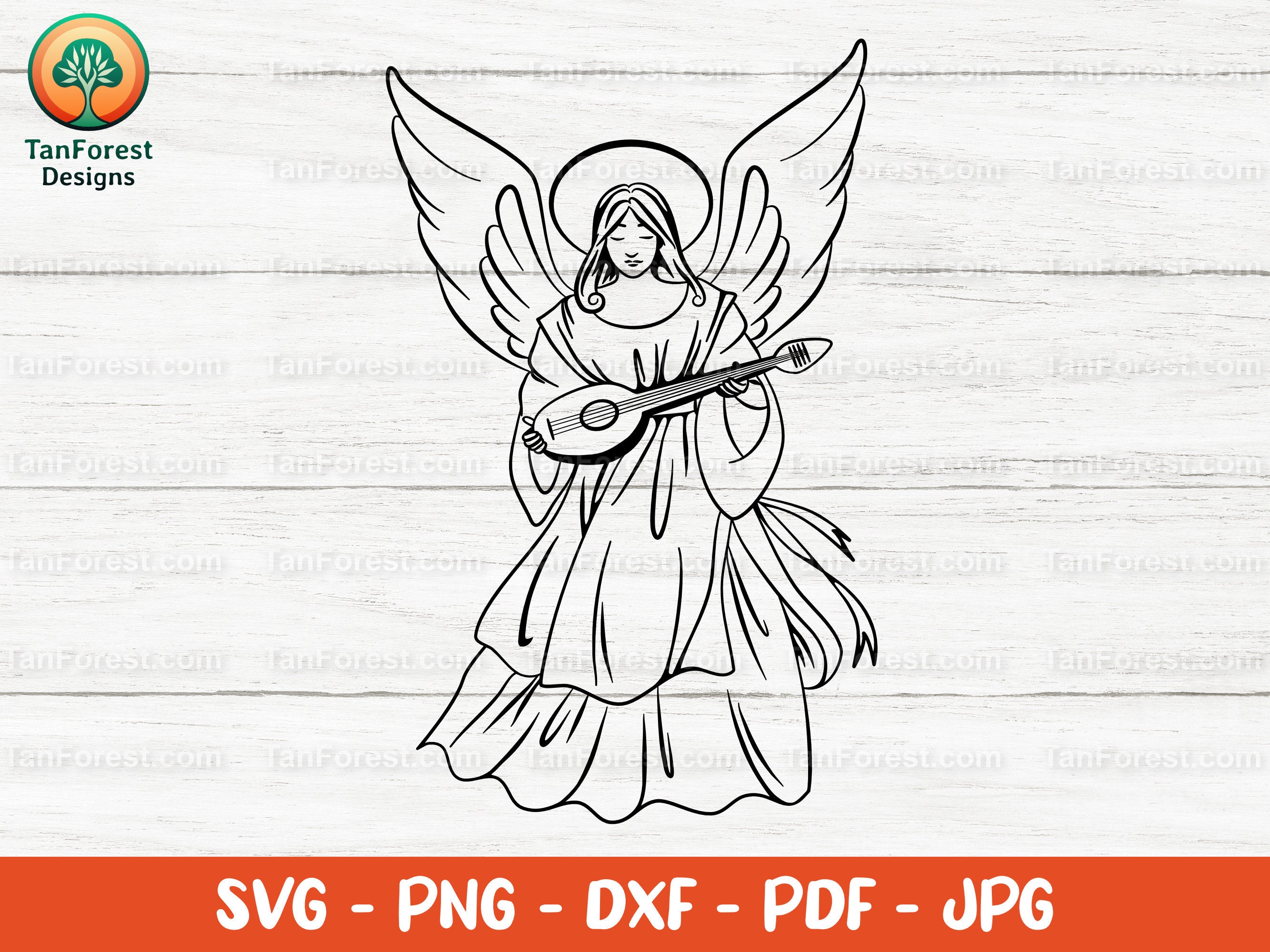 3 Angels Svg Solid and Outline, Hand Drawn Angel, Angelic Choir ...
