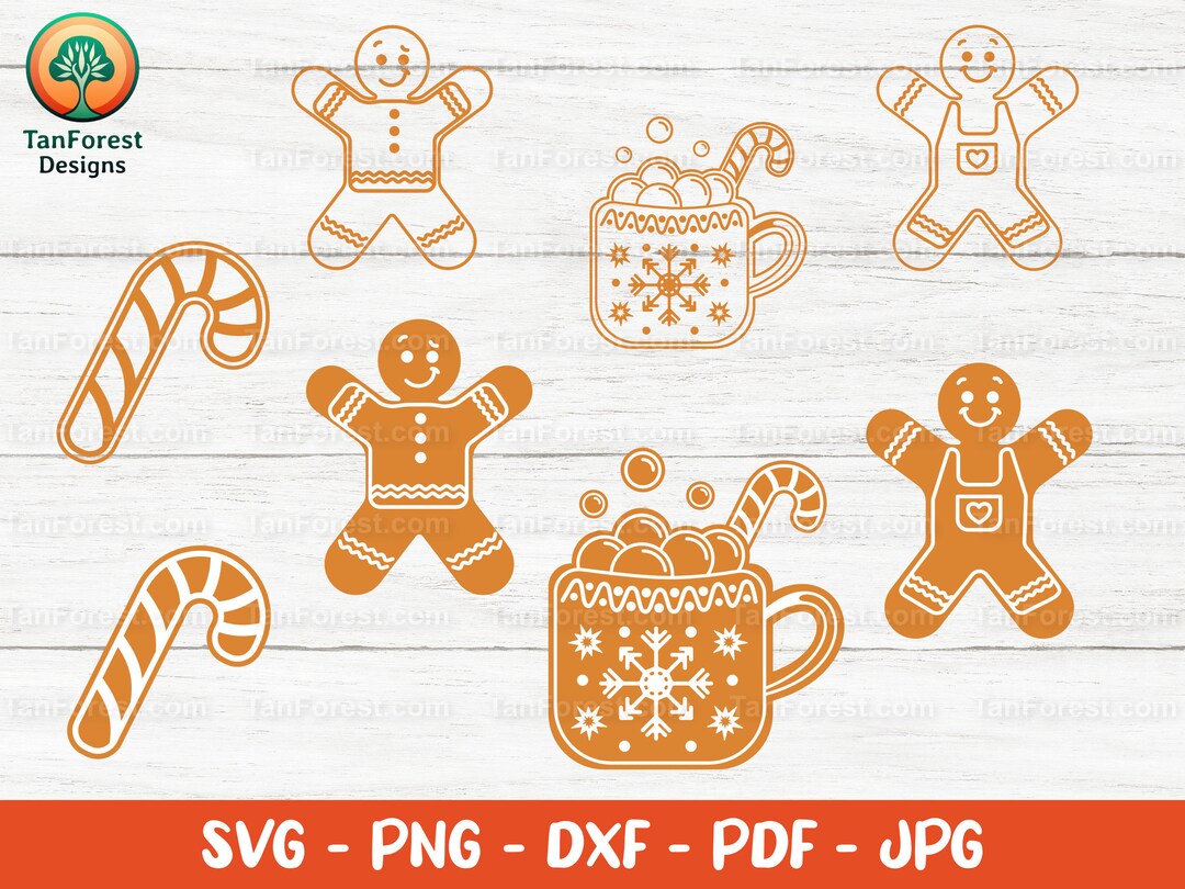 Gingerbread Man Svg, Gingerbread Mug Svg, Gingerbread Cane Svg ...