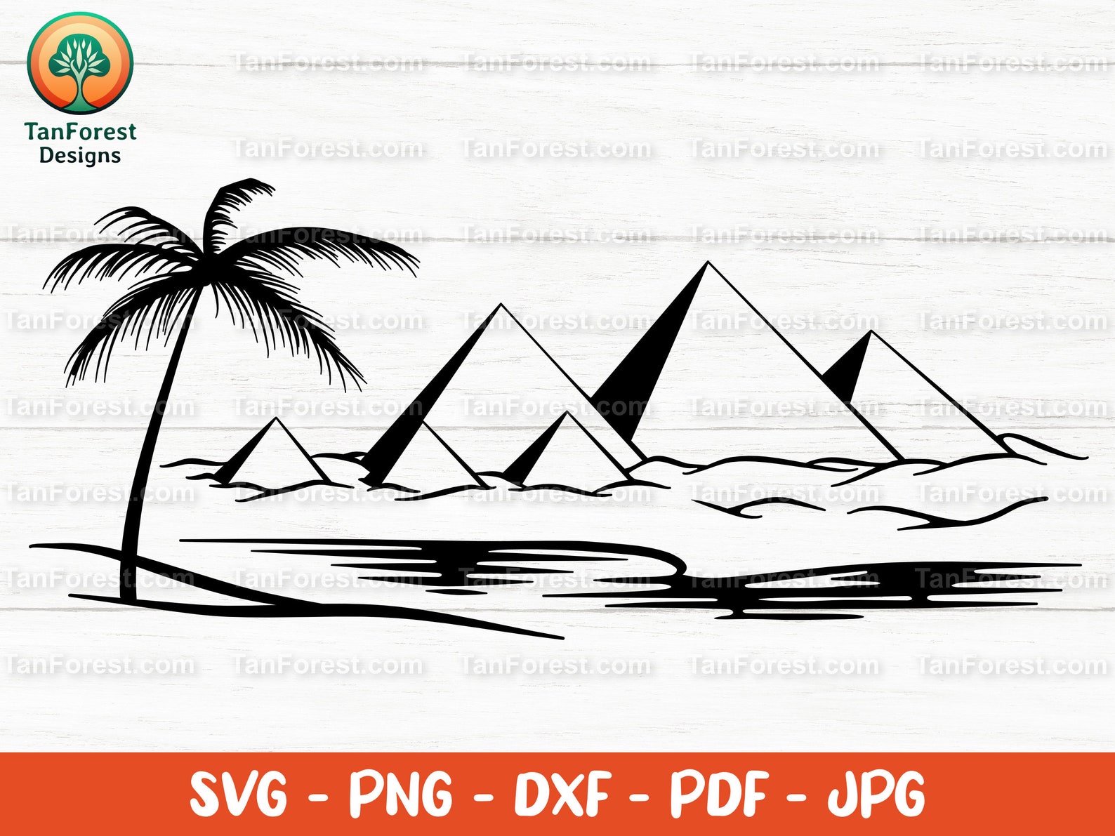Pyramids of Giza Svg, Set of 2 Egyptian Landscapes Svg, Ancient Egypt ...