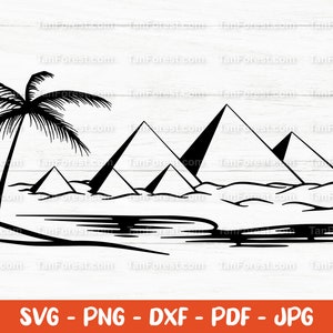 Pyramids of Giza Svg, Set of 2 Egyptian Landscapes Svg, Ancient Egypt ...