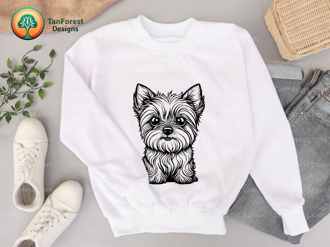 Yorkshire Terrier Svg Outline. Yorkie Svg Cute Yorkie Kawaii - Etsy UK