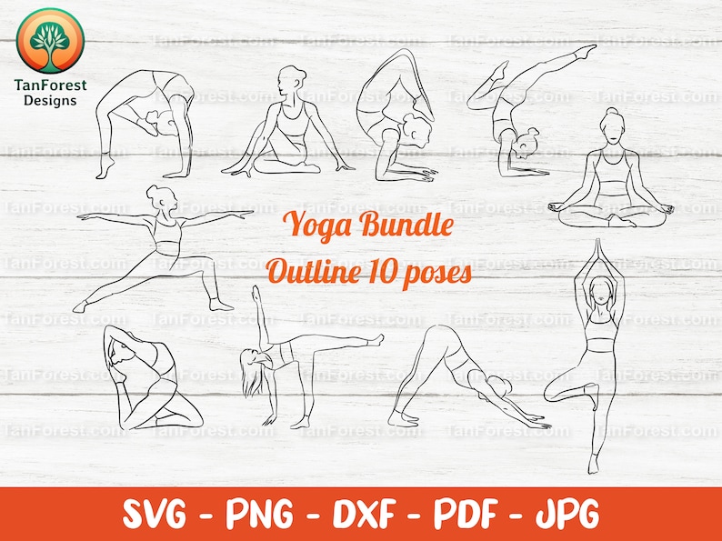 Yoga Poses SVG Bundle Outline Yoga Yoga Pose Svg (Download Now) - Etsy