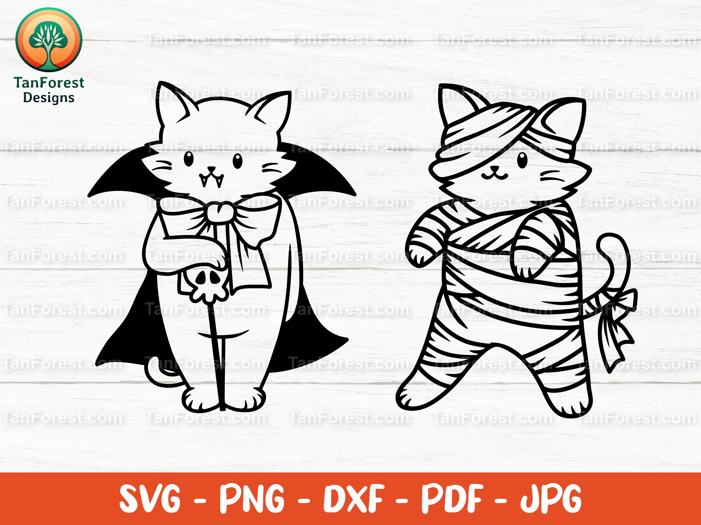 Halloween Cat SVG Bundle Outline. Cute Cat Clipart, Funny Cat Svg ...