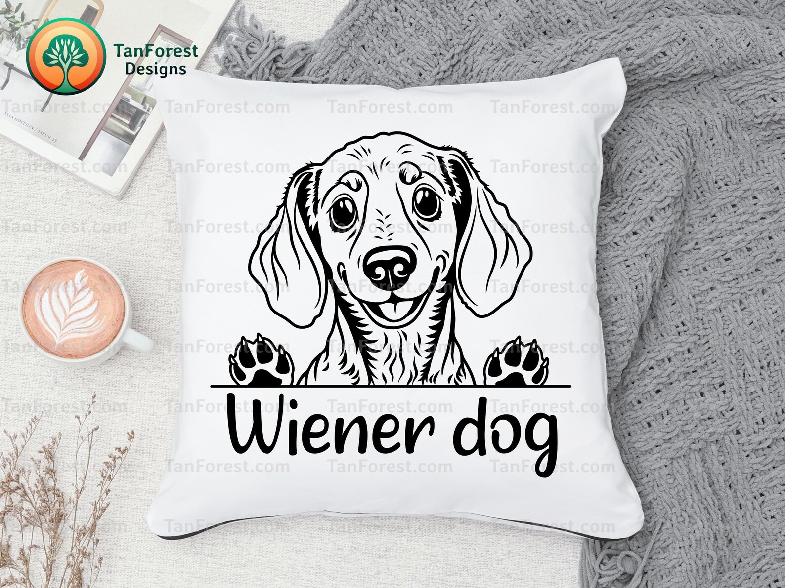 Dachshund SVG Outline | Digital Download | Wiener Dog Vector File ...