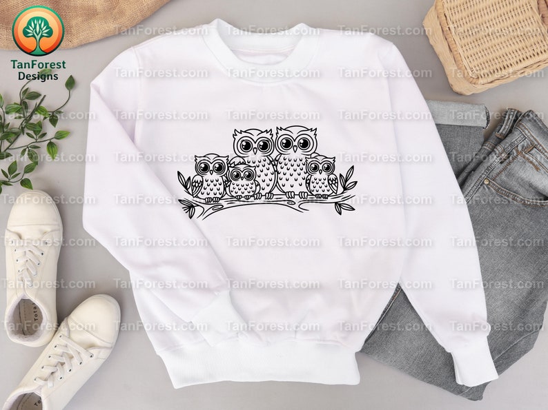 Cute Owl Family SVG Outline Cut File. Baby Owl Svg, Owl Clipart ...