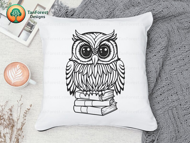Owl Svg Bird Svg Outline Svg Cute Owl on Books Svg Owl - Etsy Australia