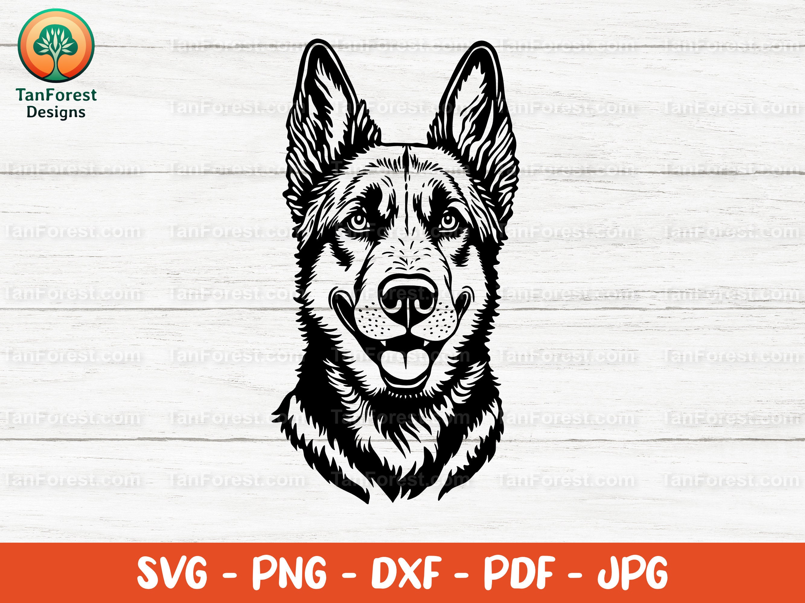 German Shepherd SVG Outline, German Shepherd Face Svg, Printable Svg ...