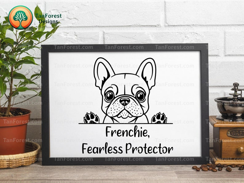 Peeking Frenchie SVG Outline French Bulldog Peeking Dog - Etsy