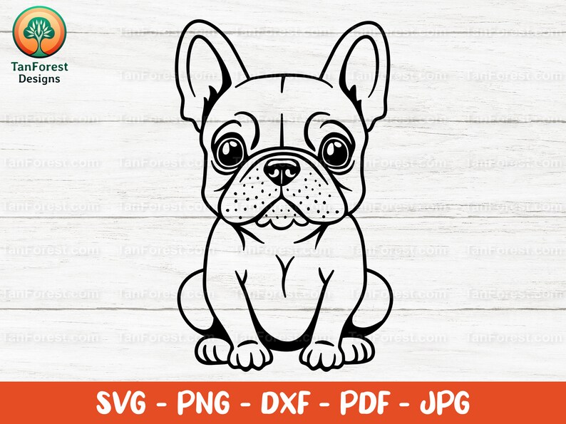 French Bulldog SVG Outline Cut File, Frenchie Svg, Puppy Svg, Cute ...