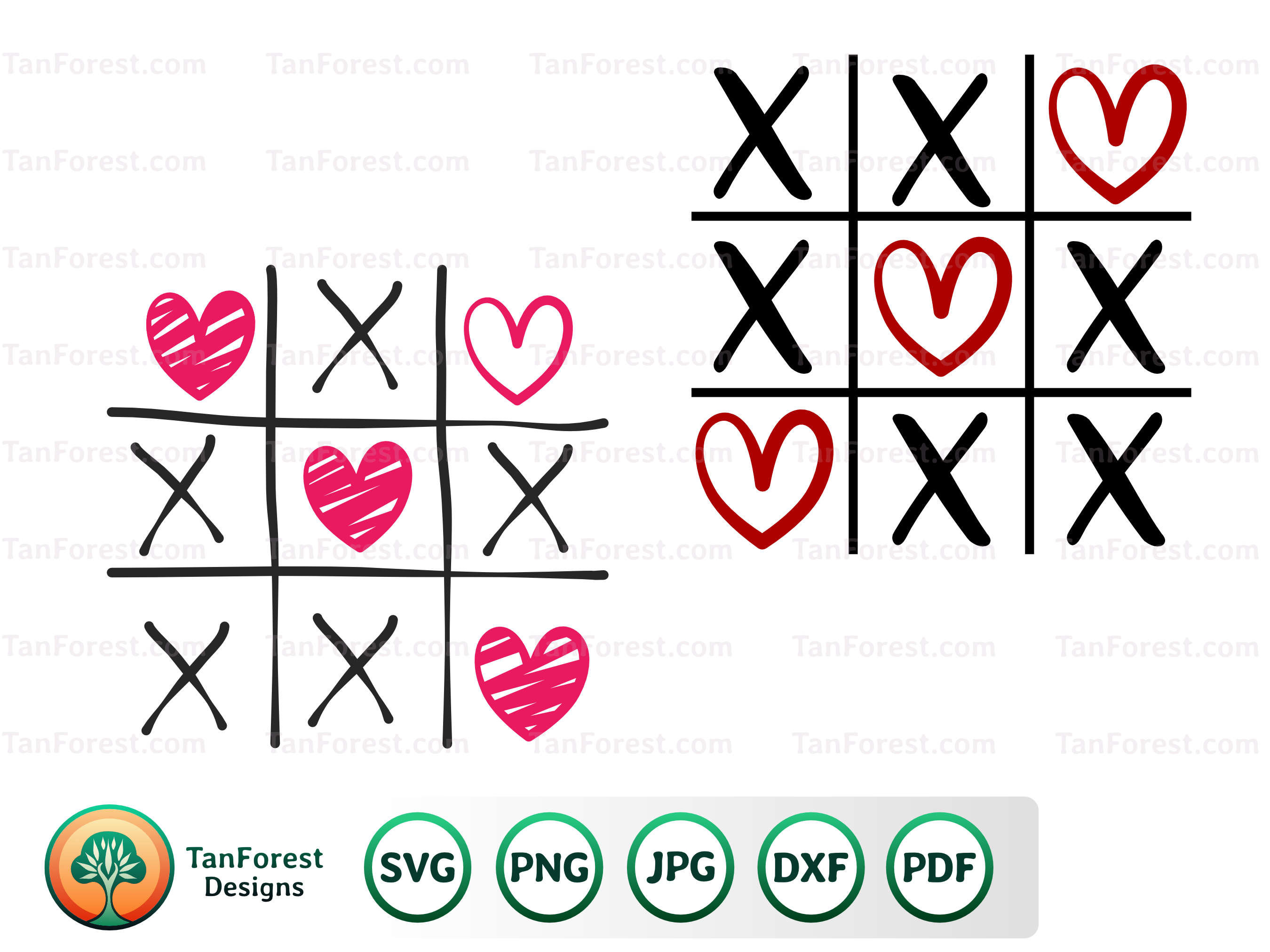 Tic Tac Toe Svg Valentine Svg Bundle Valentines Game Svg Etsy