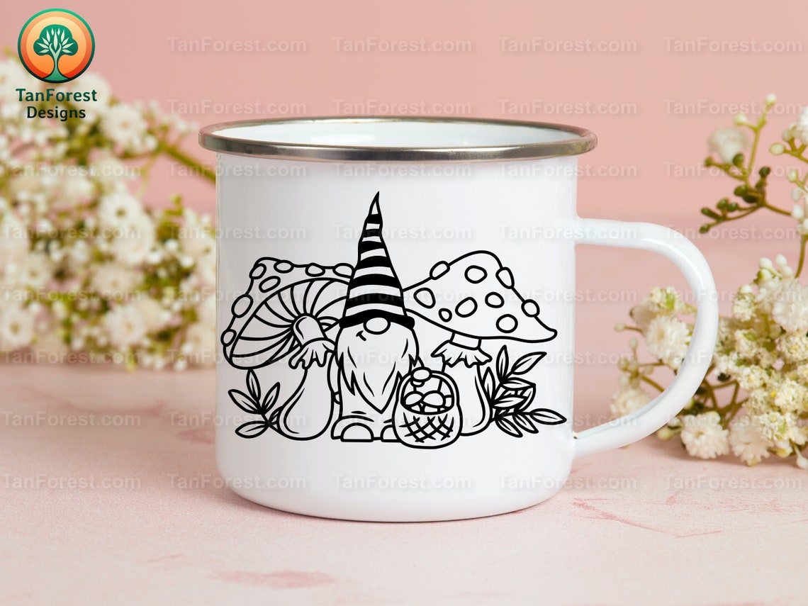 Fall Gnome SVG Outline. Autumn Mushroom Svg. Fungus Svg. Kids Shirt Svg ...
