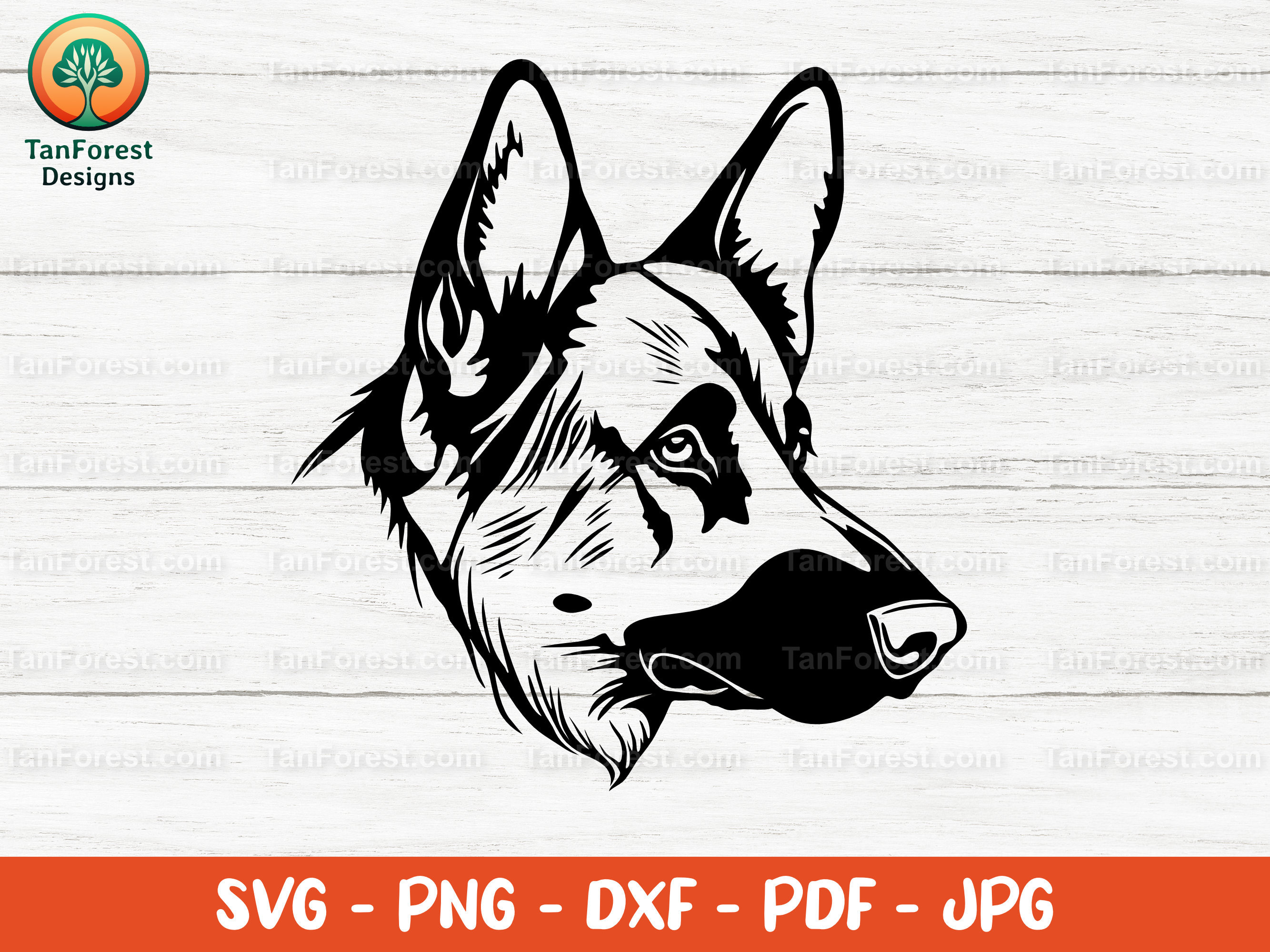 German Shepherd Svg, Dog Head Svg, Dog Face Svg, Png, Dxf, Outline ...