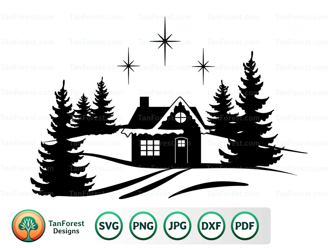 Winter Scene Svg Christmas Scene Svg Snowy Scenery Svg - Etsy