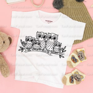 Cute Owl Family SVG Outline Cut File. Baby Owl Svg, Owl Clipart ...