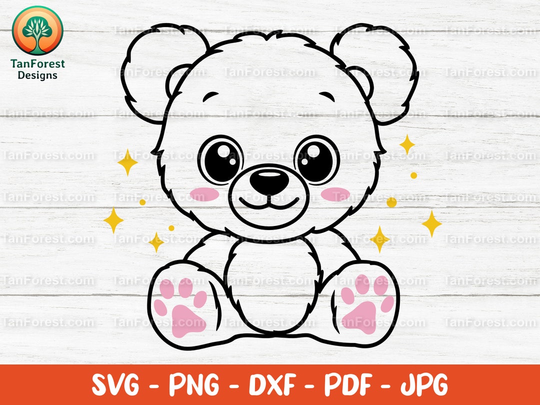 Cute Bear SVG PNG. Cut Files Cricut Silhouette. Teddy Bear Clipart ...
