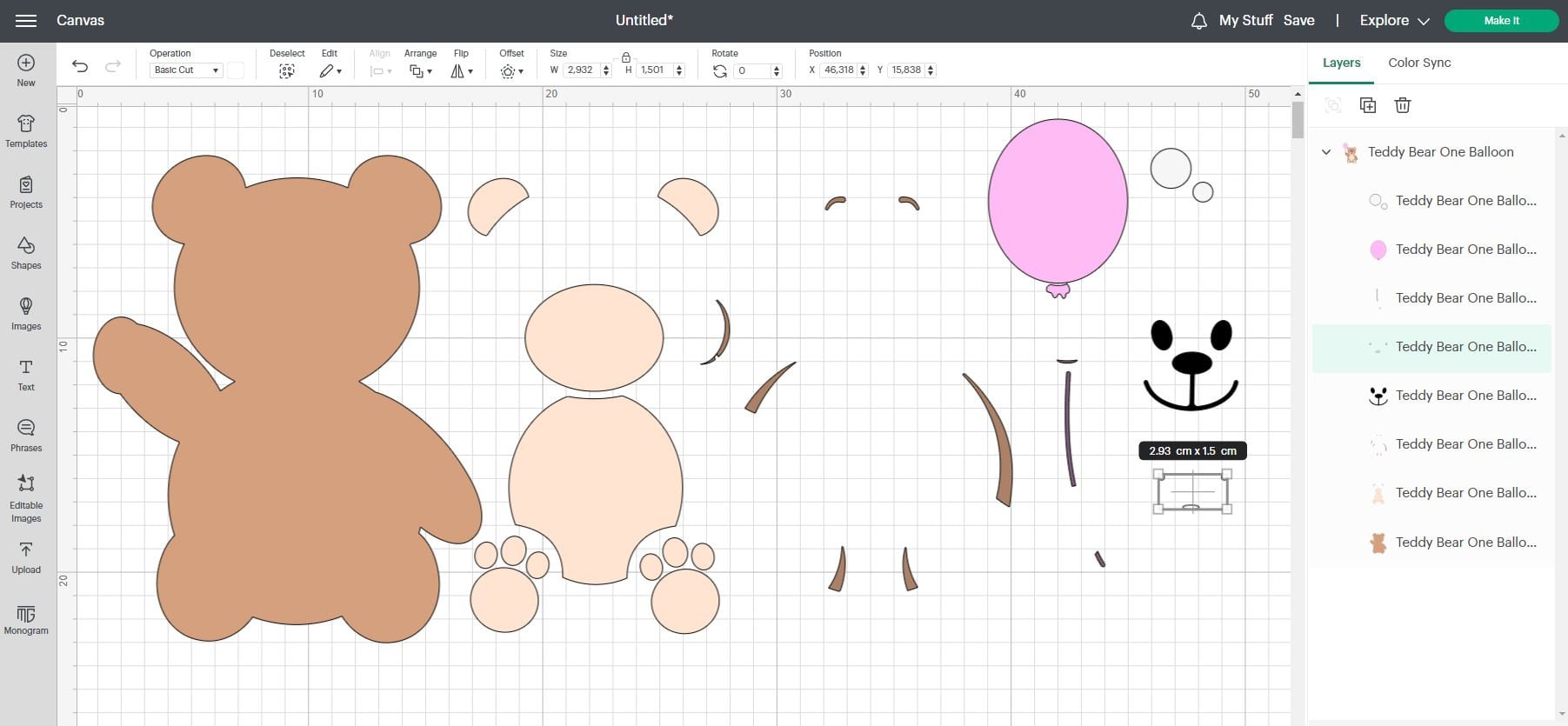 Teddy Bear SVG Layered, Teddy Bear With Balloon Svg, Cute Bear Svg ...