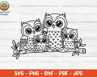 Owl SVG Outline Cut File. Baby Owl Svg, Floral Cute Owl Svg. Woodland ...