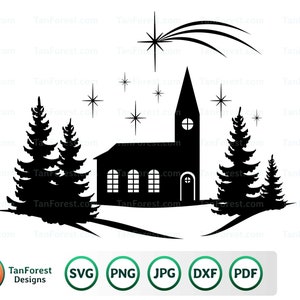 Winter Scene Svg Christmas Scene Svg Snowy Scenery Svg - Etsy