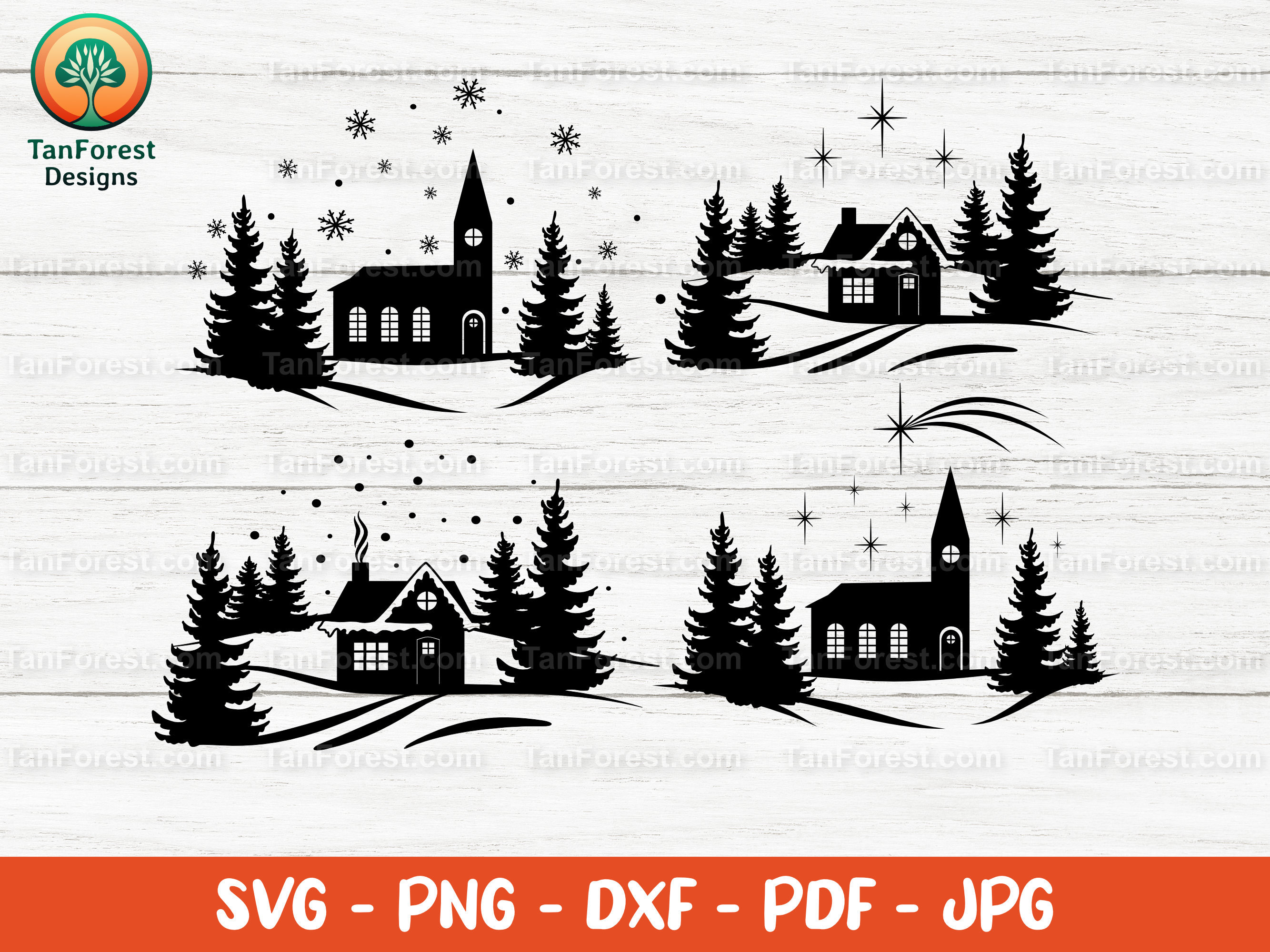 Winter Scene Svg Christmas Scene Svg Snowy Scenery Svg - Etsy UK