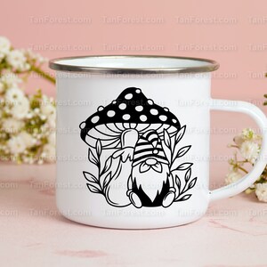 Fall Gnome SVG Outline. Autumn Mushroom Svg. Fungus Svg. Kids Shirt Svg ...