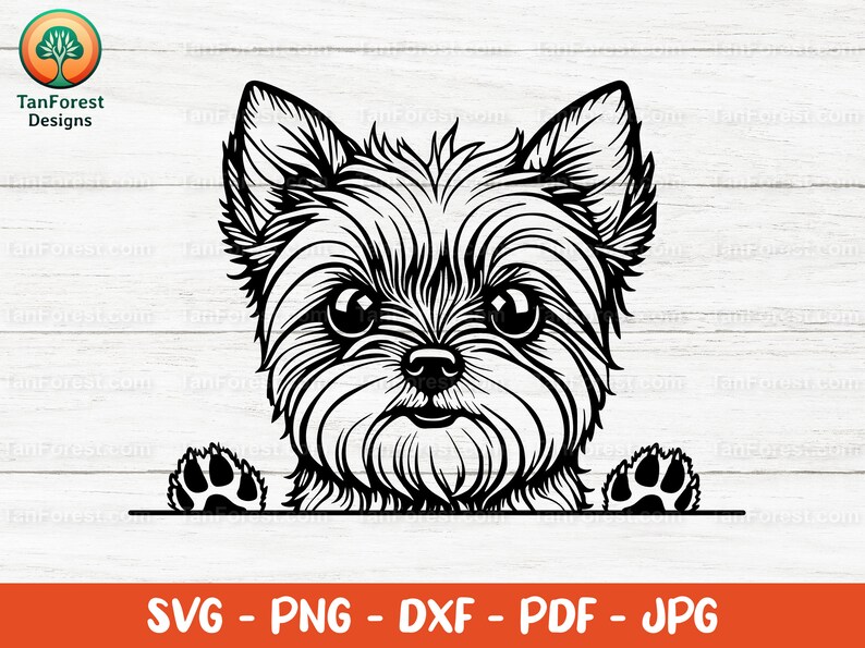 Peeking Yorkie SVG, Outline Cut File. Yorkshire Terrier Svg, Yorkie Svg ...