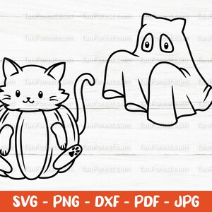 Halloween Cat SVG – Cute Hand‑drawn Cat Costume Clipart for Cricut ...