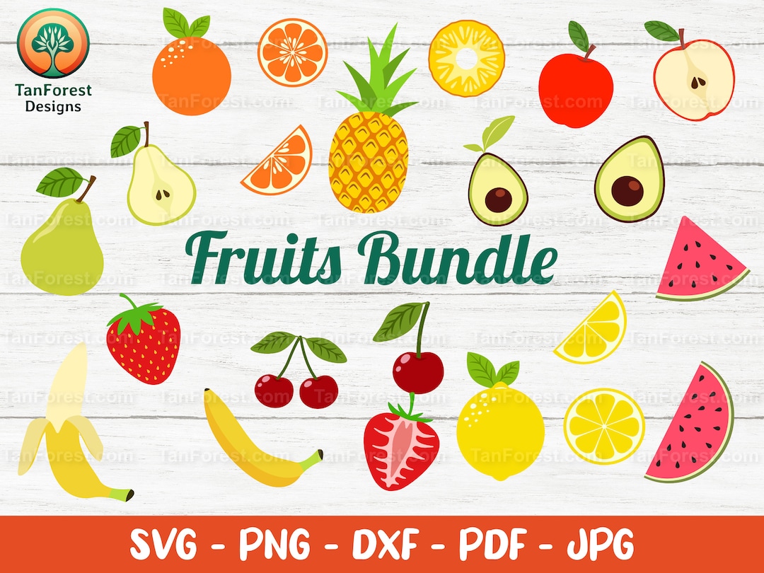Fruit SVG Bundle, Layered, Cut Files. Fruit Clipart, Apple, Pear ...