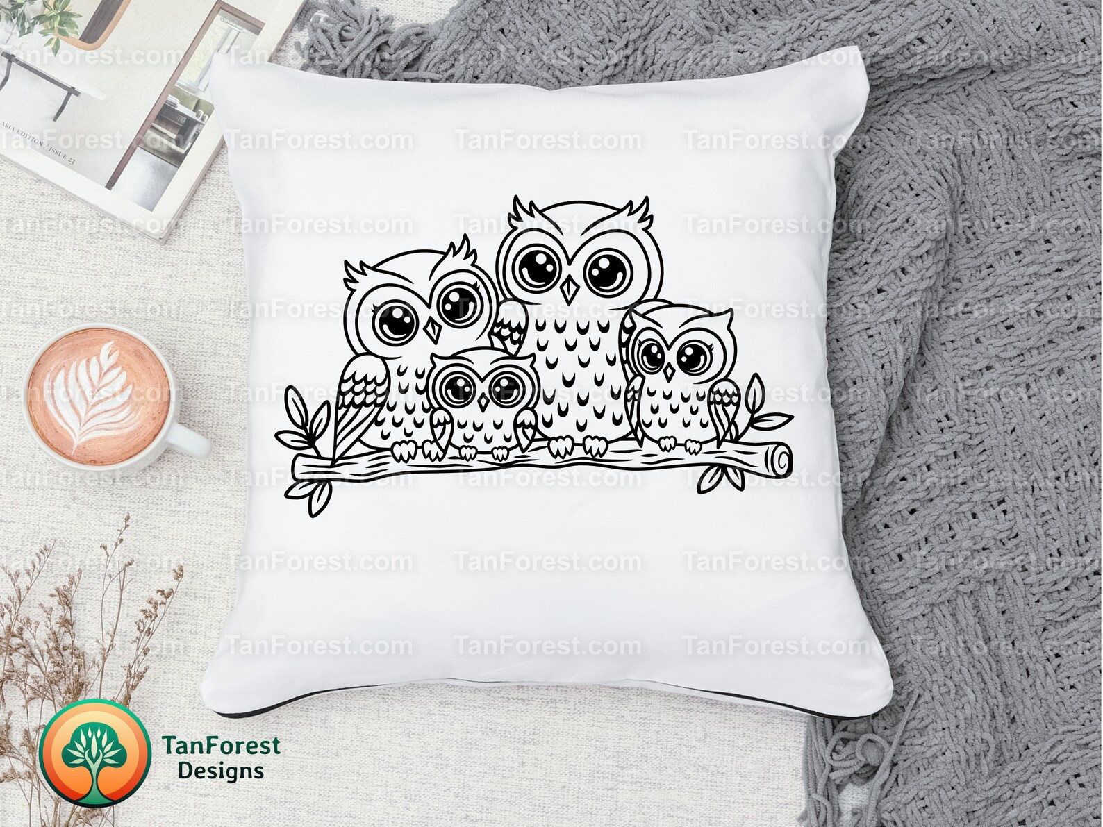 Cute Owl Family SVG Outline Cut File. Baby Owl Svg, Owl Clipart ...