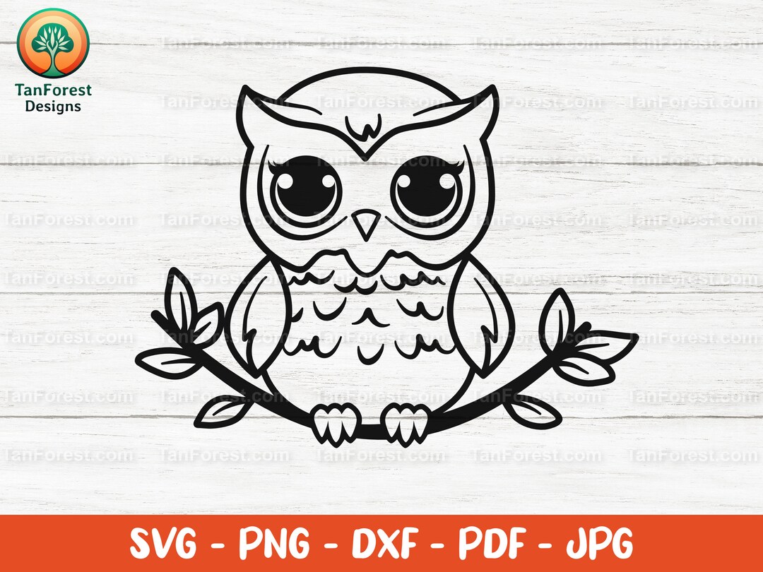 Owl Svg Outline Cut File. Baby Owl Svg, Cute Owl Svg. Woodland Animal ...